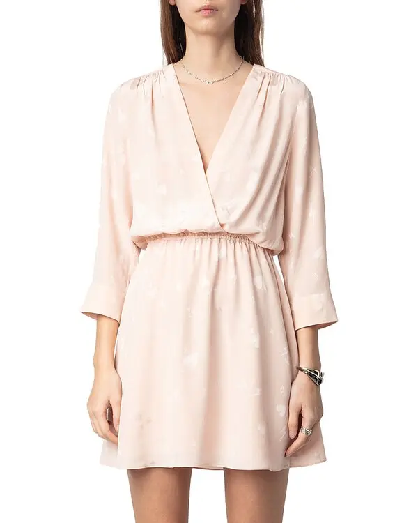 Zadig&Voltaire Rucus Silk Flash Heart Dress - Pearly
