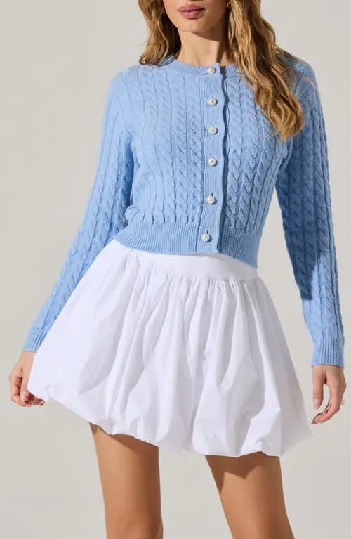 Astr The Label Cable Stitch Cardigan - Blue