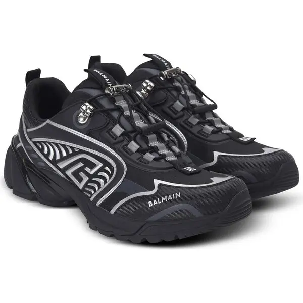 Balmain Cosmic Dust Low Top Sneakers - Eac Black/ Silver