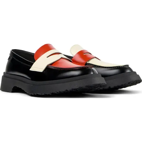 Camper Walden Twins Mismatched Penny Loafer - Black Multi