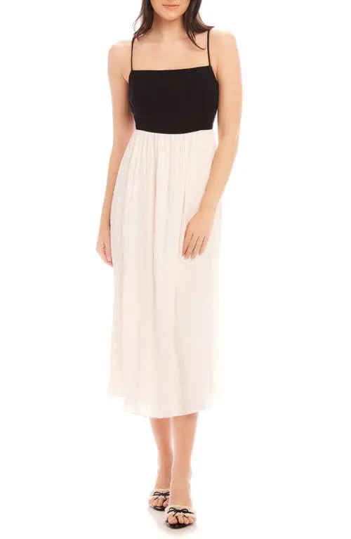Fifteen Twenty Annetta Mixed Media Midi Dress