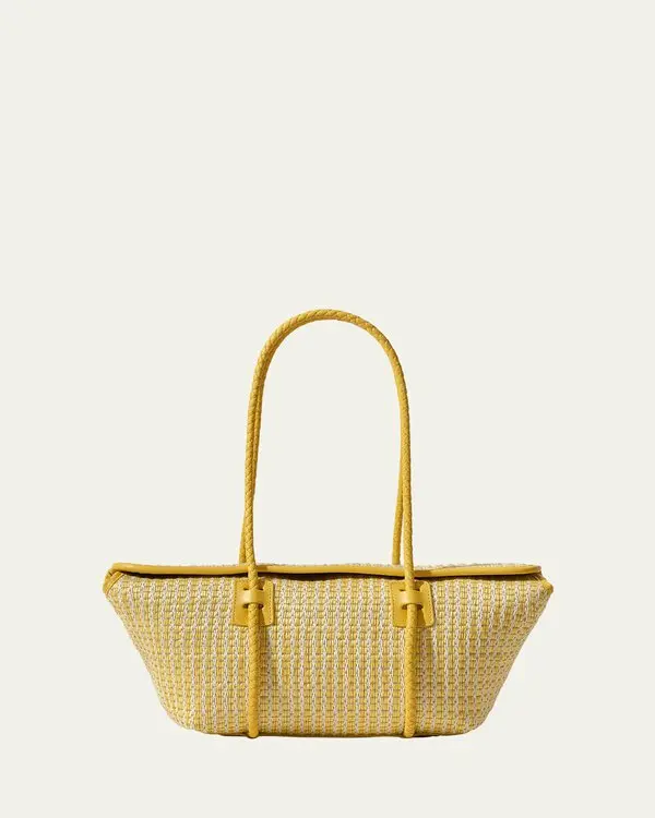Hereu Forna Striped Raffia Shoulder Bag