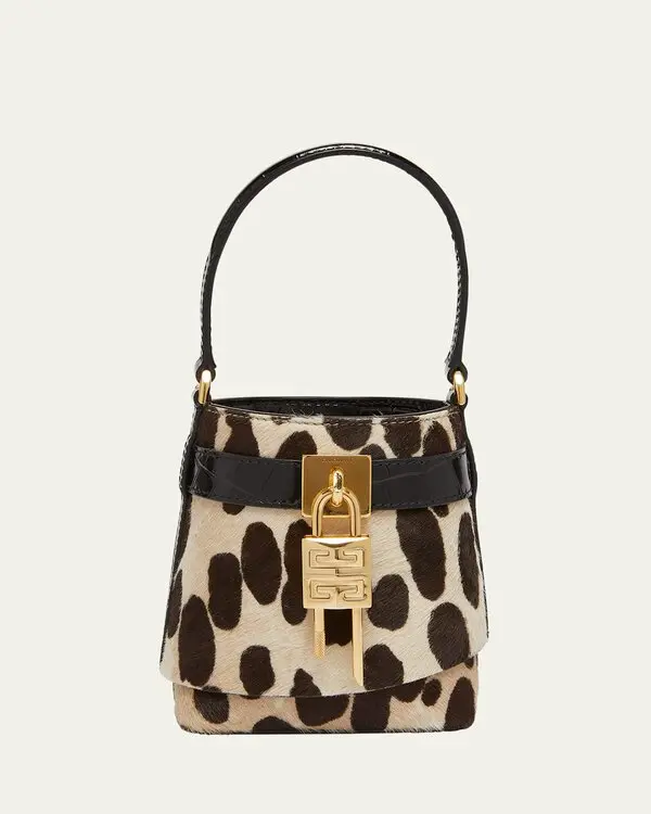 Givenchy Shark Micro Lock Bucket Bag - Black/beige