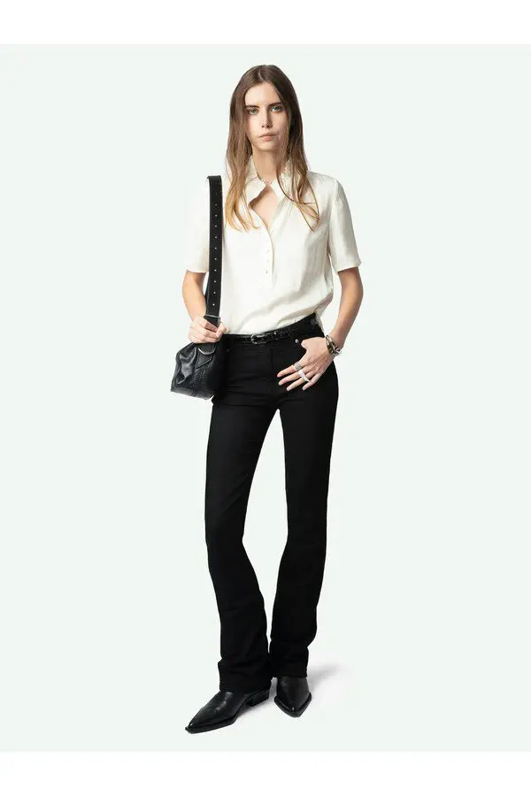 Zadig&Voltaire Topher Satin Top - Natural