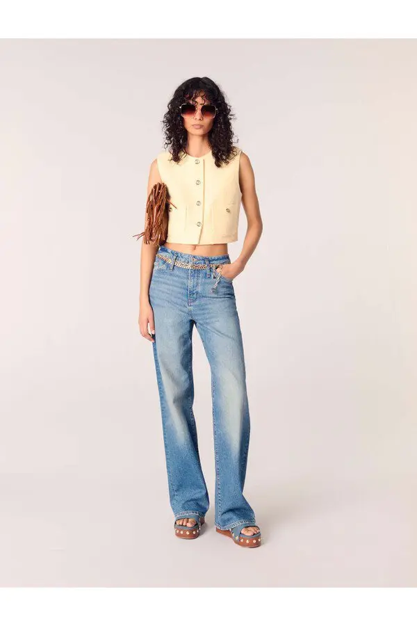 Maje Tweed Sleeveless Jacket