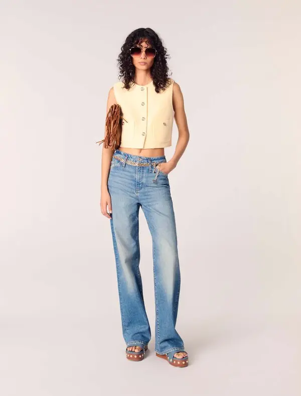 Maje Tweed Sleeveless Jacket