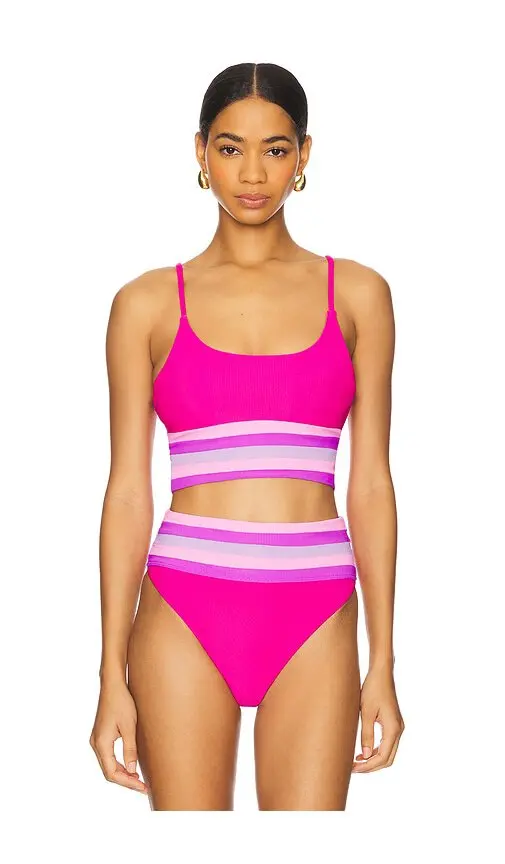 Beach Riot Mae Bikini Top - Raspberry Colorblock