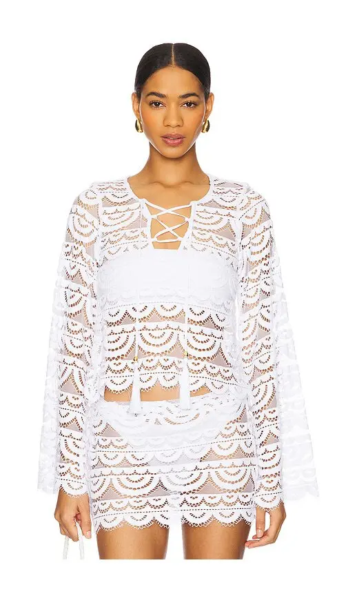 PQ Noah Lace Top - White