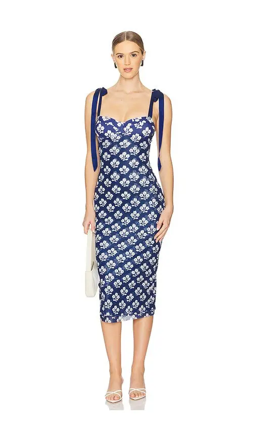Free People X Intimately Fp Printed Got Glam Slip - Navy Combo