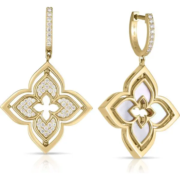 Roberto Coin Pirouette Drop Hoop Earrings
