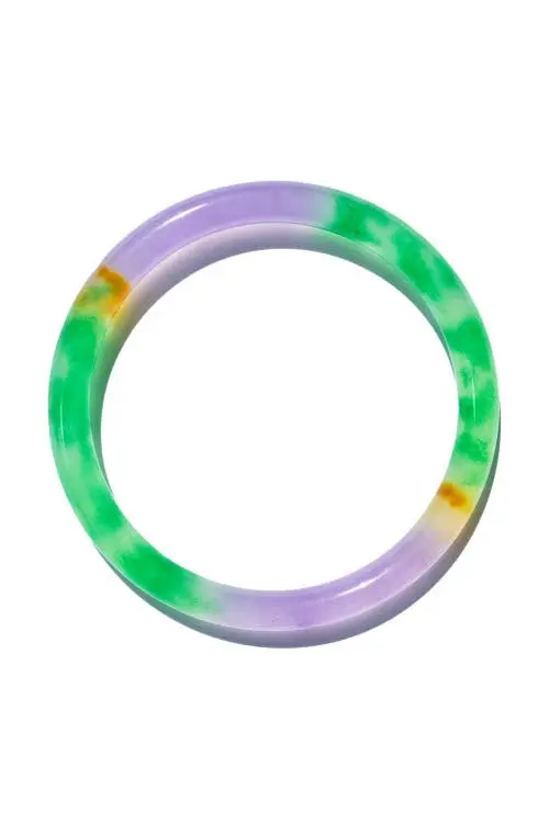 SEREE Lavender Field Jade Stone Bangle - Multicolor