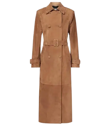 Nour Hammour Tate Leather Trench Coat - Brown
