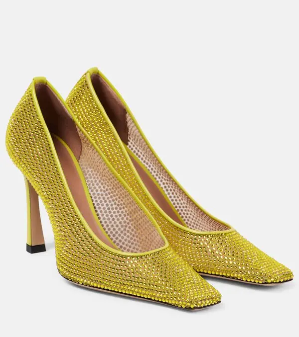Attico Juno 95 Embellished Pumps - Yellow