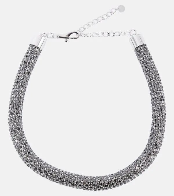 SELF-PORTRAIT Crystal-embellished Choker - Black