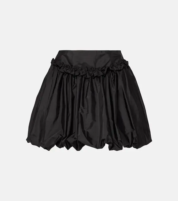 Simone Rocha Gathered Taffeta Miniskirt - Black