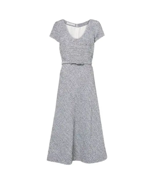 Alessandra Rich Sequined Tweed Midi Dress