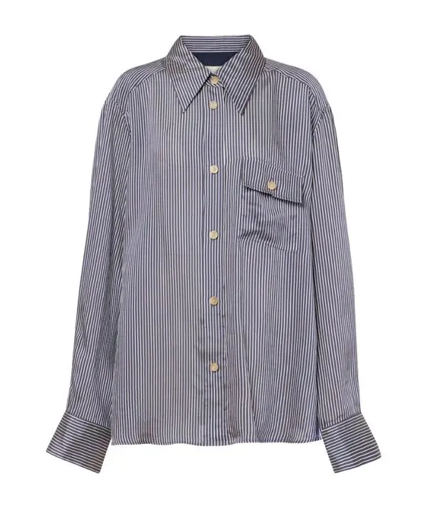 Khaite Yatty Striped Shirt - Blue