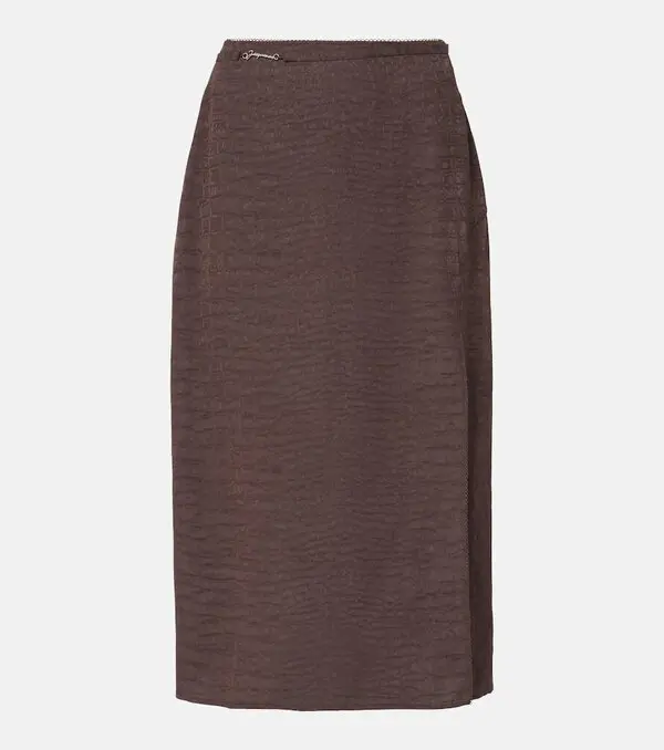 Jacquemus Notte Satin Midi Skirt