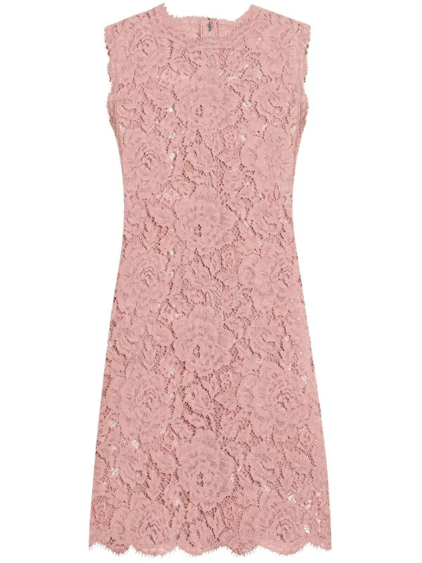 Dolce & Gabbana Laced Mini Dress - Pink