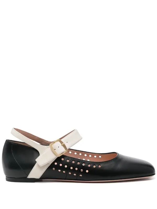 Bally Perforated Leather Ballet Flats