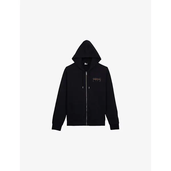 The Kooples Relaxed-fit Logo-print Zip-up Hoody