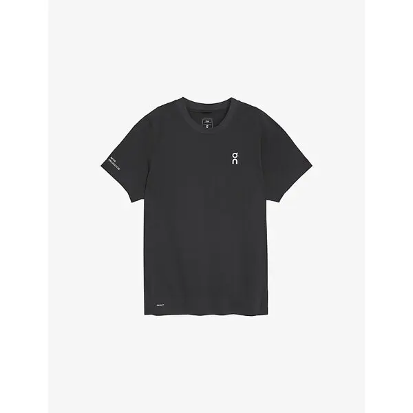 On Train-t Brand-print Stretch-woven T-shirt Xxl - Black