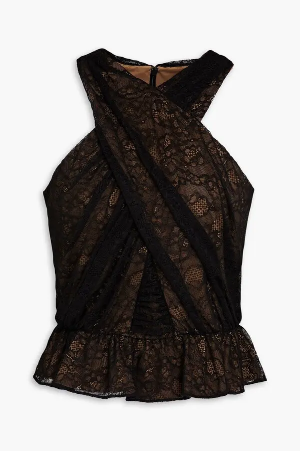 Veronica Beard Kailani Corded Lace Peplum Top
