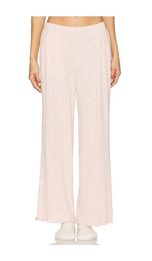 Barefoot Dreams Ultra Soft Rib Lettuce Hem Wide Leg Pant
