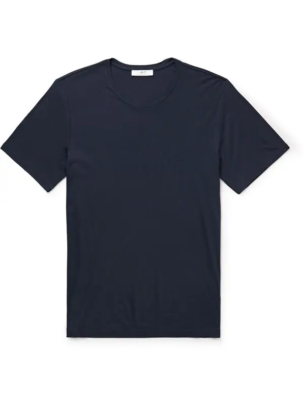 Mr P. Modal-jersey Pyjama T-shirt - Blue