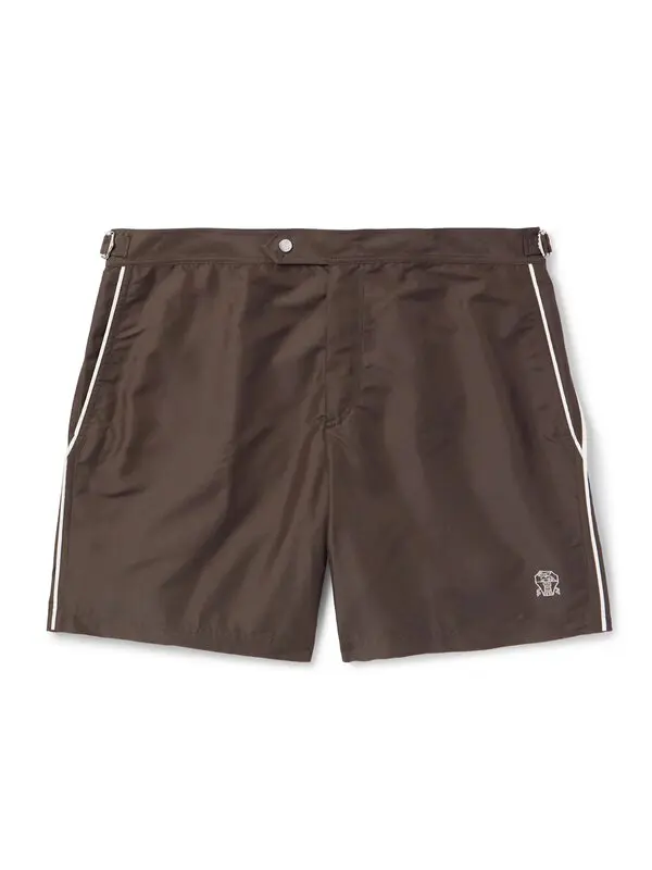 Brunello Cucinelli Straight-leg Mid-length Swim Shorts - Brown
