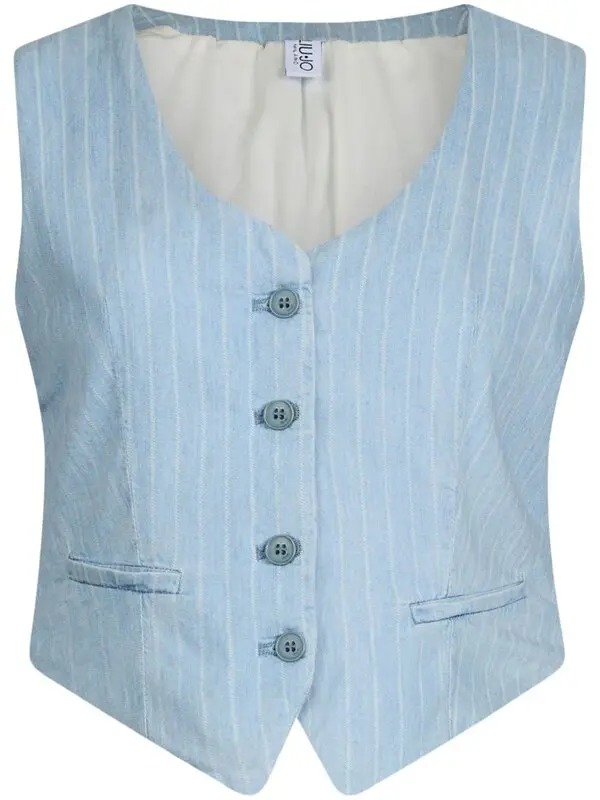Liu Jo Pinstripe Denim Waistcoat