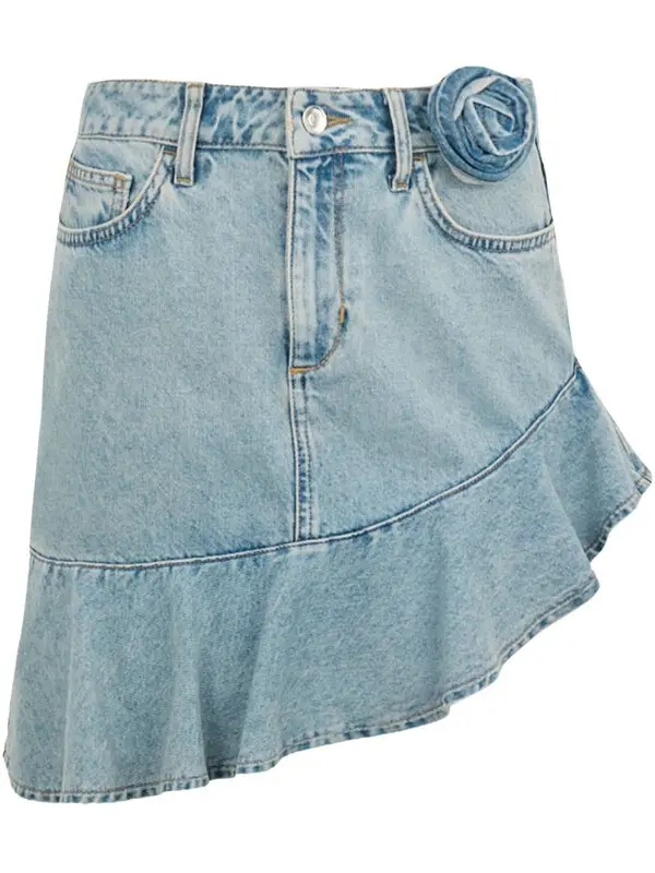Liu Jo Rose-appliqué Denim Skirt