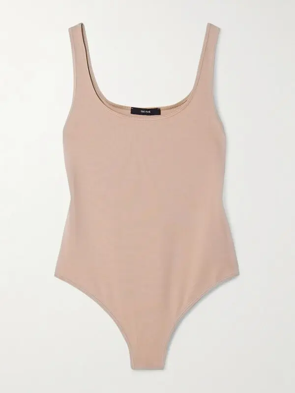 THE PARK Lisa Stretch-tencel Lyocell Jersey Thong Bodysuit - Neutrals