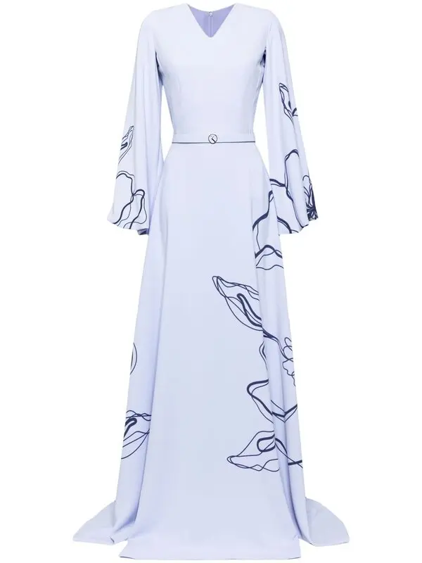 SAIID KOBEISY Floral Printed Kaftan