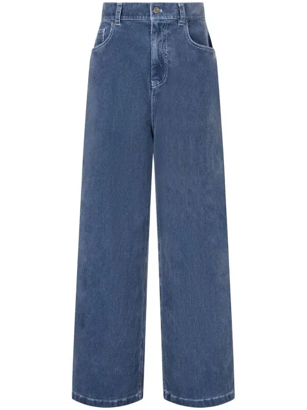 STUDIO TOMBOY High-waist Corduroy Pants - Blue