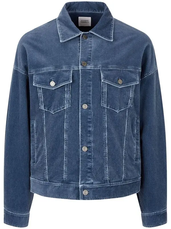 STUDIO TOMBOY Pocketed Corduroy Jacket - Blue