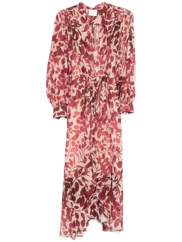 FORTE_FORTE Leaves-print Maxi Dress