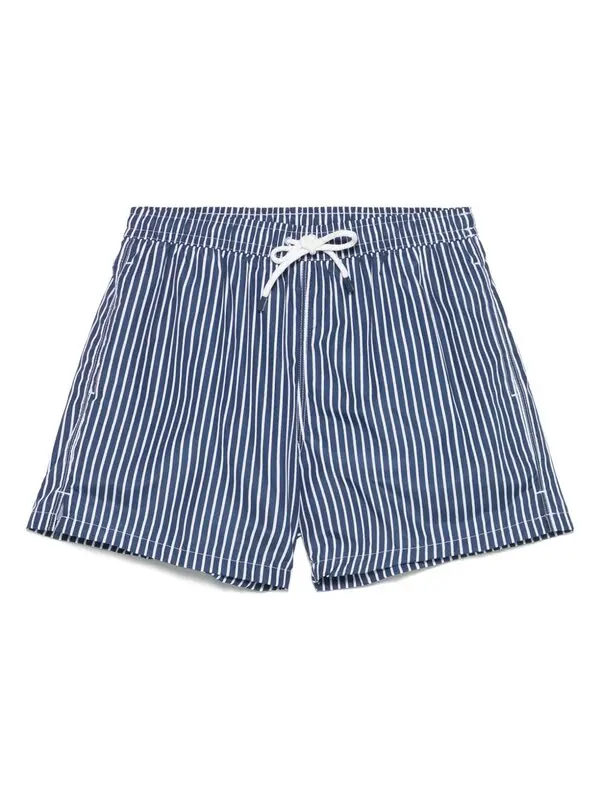 Fedeli Striped Swim Shorts - Blue