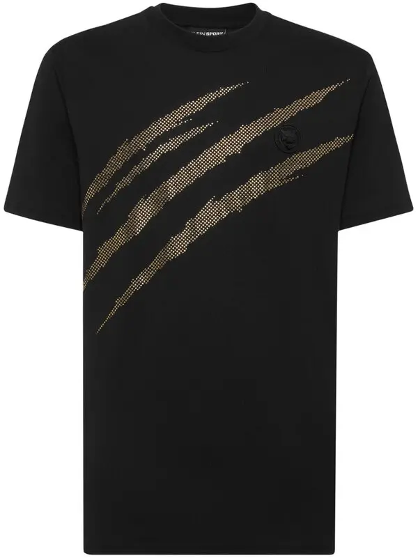 PLEIN SPORT Scratch-print T-shirt - Black