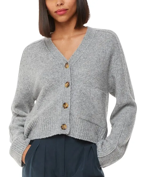 Whistles Pocket Cardigan - Grey Marl