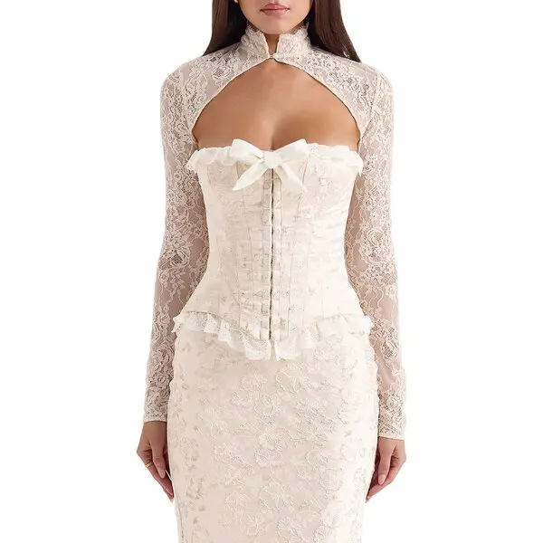 House Of Cb Perdita Corset Top & Bolero Set - Ivory