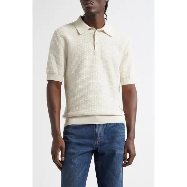 Dolce & Gabbana Textured Polo Sweater - M2826 Beige Chiarissimo