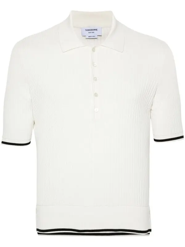 Thom Browne Striped-edge Polo Jumper
