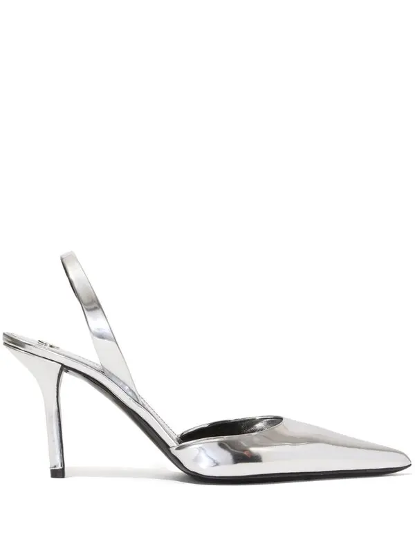 Proenza Schouler Slash Slingback Pumps - Silver