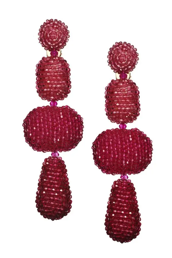Sachin & Babi Josephine Clip-on Earrings - Raspberry Ombre