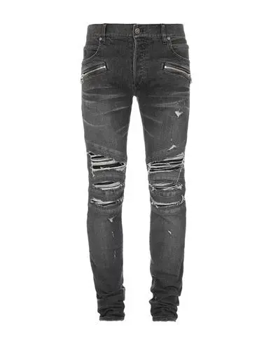 Balmain Jeans Size Cotton, Polyurethane Grey Editorialist