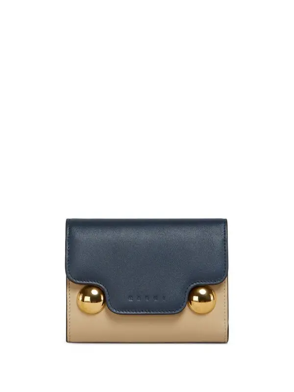 Marni Trunkaroo Trifold Leather Wallet - Neutrals