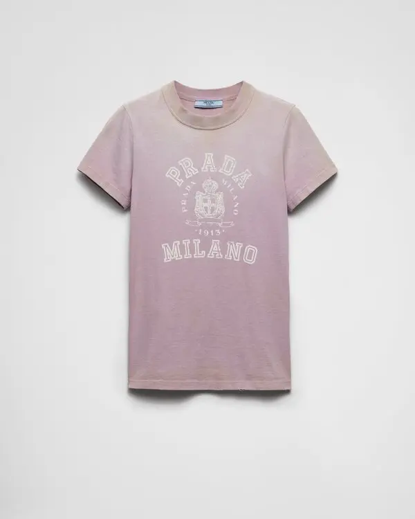 Prada Printed Jersey T-shirt - Mauve