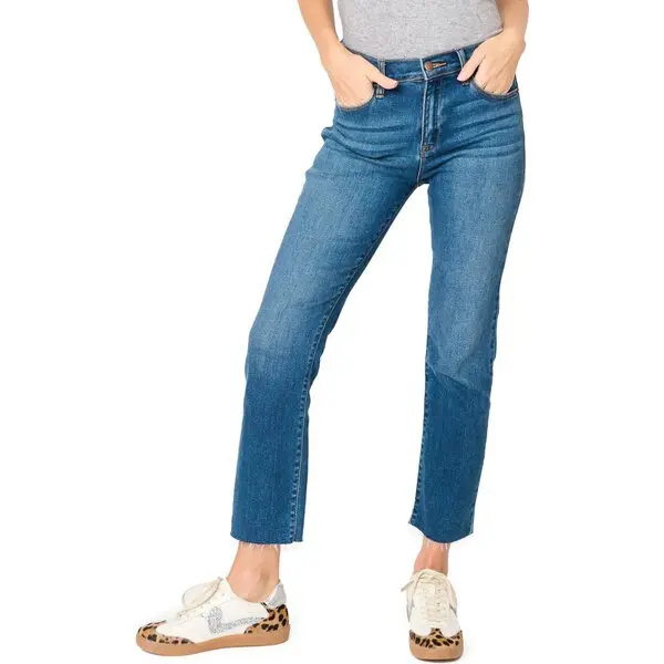 GIBSONLOOK Essential High-waist Cropped Jeans - Medium Blue