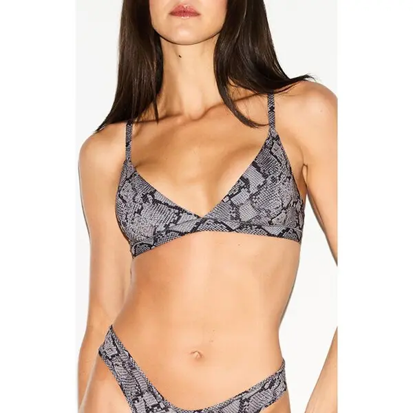 SKIMS Fits Everybody Triangle Bralette - Shadow Snake Print